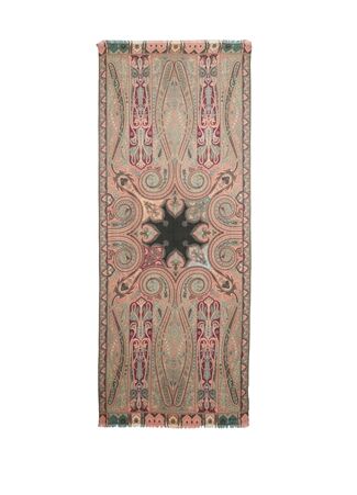 Etro Kadın Pembe Etnik Desen Jakarlı Yün Şal EU