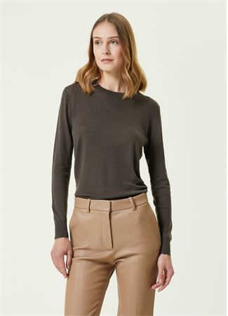 Joseph Kadın Slim Fit Kahverengi Kaşmir Kazak XS EU