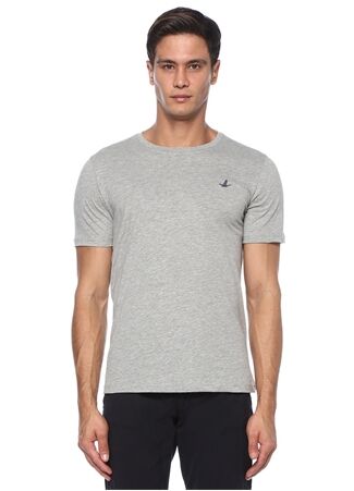 Beymen Club Erkek Gri Melanj Logo Detaylı Basic T-shirt S EU