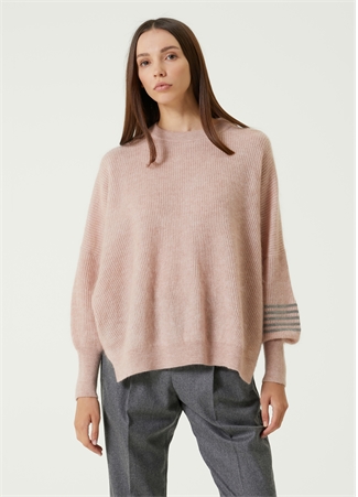 Brunello Cucinelli Kadın Pembe Kolu Zincir Şeritli Kazak M EU Brunello Cucinelli Kadın Pembe Kolu Zincir Şeritli Kazak M EU