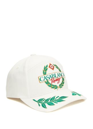 Casablanca Erkek Racing Beyaz Logolu Şapka EU