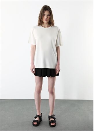 Network Kadın Ekru Bisiklet Yaka T-shirt Bej L EU