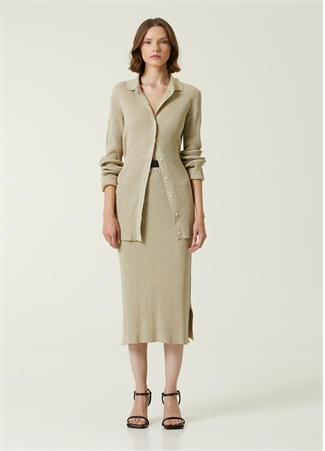 The Row Kadın Bej Midi İpek Triko Etek S EU