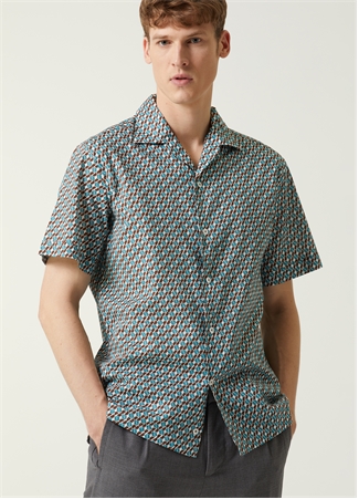Beymen Collection Erkek Leisure Fit Turkuaz Kamp Yaka Mikro Desenli Gömlek Mavi 42 IT Beymen Collection Erkek Leisure Fit Turkuaz Kamp Yaka Mikro Desenli Gömlek Mavi 42 IT