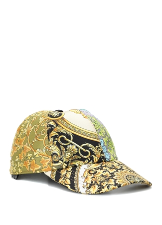 Versace Kadın Colorblocked Barok Desenli İpek Şapka 57 EU Versace Kadın Colorblocked Barok Desenli İpek Şapka 57 EU