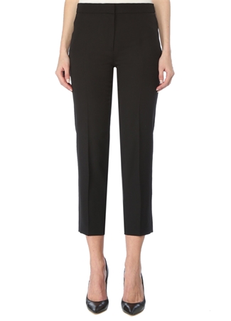 Alexander McQueen Kadın Siyah Normal Bel Crop Yün Pantolon 44 IT