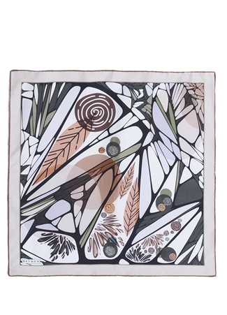 Beymen Kadın Desenli Twill İpek Fular Kahverengi EU