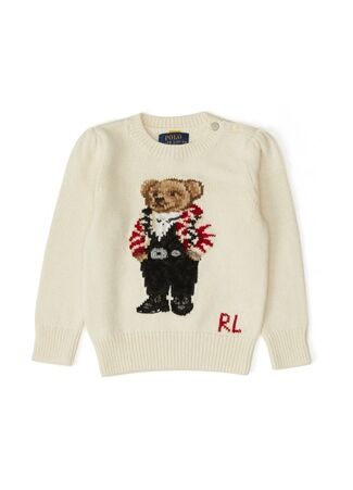 Polo Ralph Lauren Kız Çocuk Krem Ayıcık Baskılı T-shirt Bej 2 Yaş EU