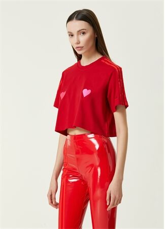 Adidas X Ivy Park Kadın X Graphic Kırmızı Kısa Üst L Eu