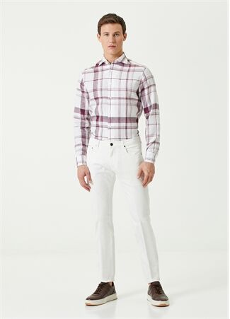 Pal Zileri Erkek Beyaz Dar Paça Pantolon 46 IT