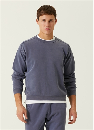 John Elliott Erkek Mavi Garnili Bisiklet Yaka Sweatshirt L EU