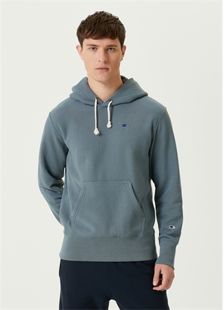 Champion Erkek Mavi Kapüşonlu Logolu Sweatshirt S Eu Champion Erkek Mavi Kapüşonlu Logolu Sweatshirt S Eu