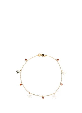 Collection Kadın Yıldızlı Renkli Taşlı Altın Rengi Halhal EU Collection Kadın Yıldızlı Renkli Taşlı Altın Rengi Halhal EU