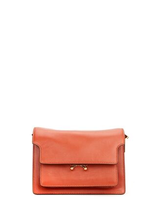 Marni Kadın Turuncu Logolu Deri Omuz Çantası EU