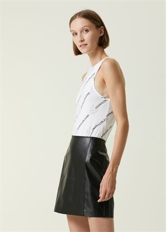 CK Jeans Kadın Beyaz Logo Baskılı T-shirt L EU