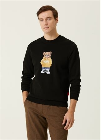 John Frank Erkek Cool Siyah Figür Baskılı Sweatshirt M EU John Frank Erkek Cool Siyah Figür Baskılı Sweatshirt M EU