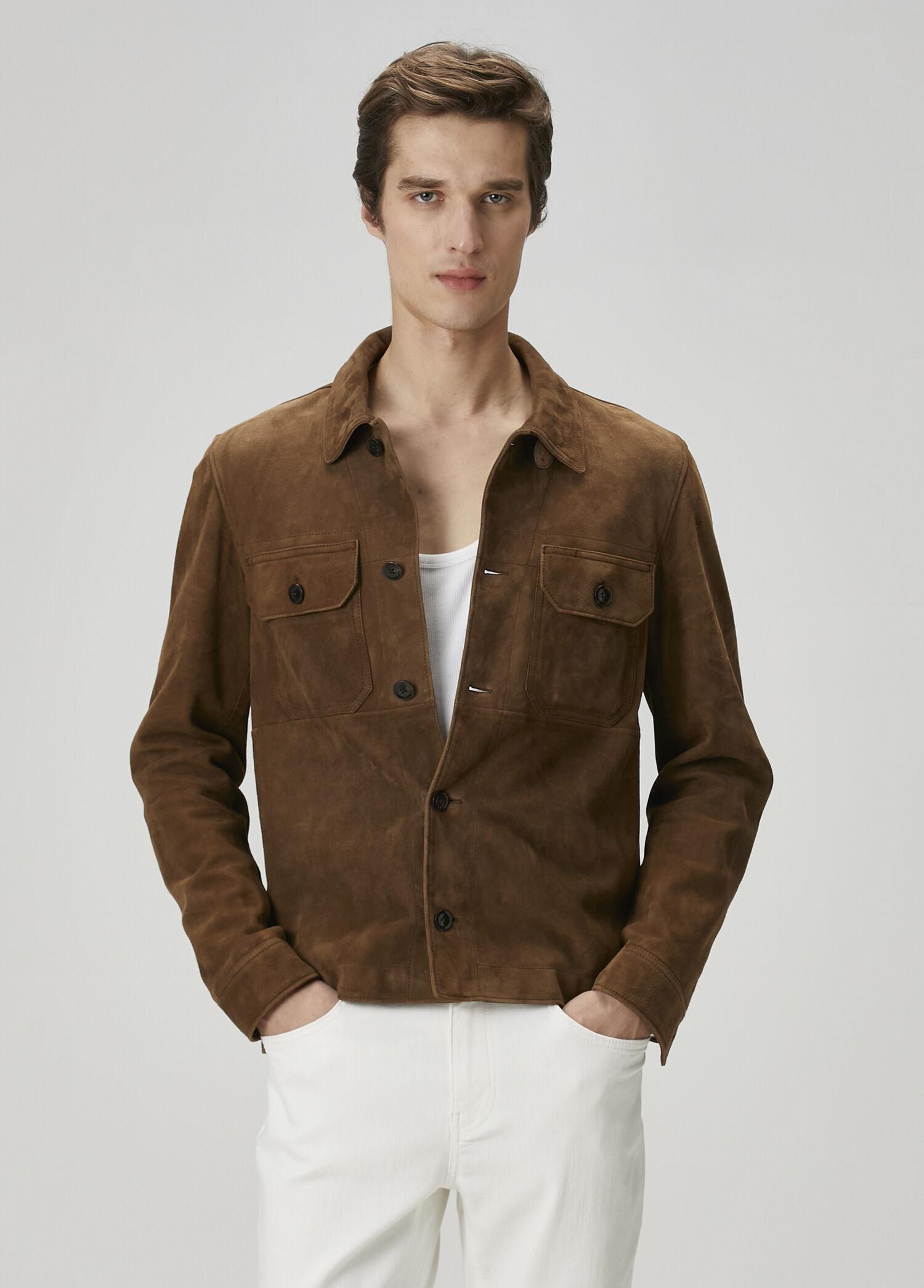 Tom Ford - Taba Süet Gömlek - Taba
