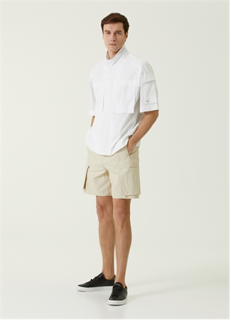 Givenchy Erkek Ekru Bel Detaylı Kargo Bermuda Beyaz 46 IT Givenchy Erkek Ekru Bel Detaylı Kargo Bermuda Beyaz 46 IT