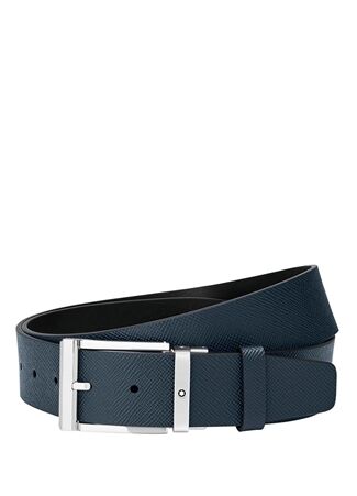Montblanc Erkek Lacivert Deri Kemer EU