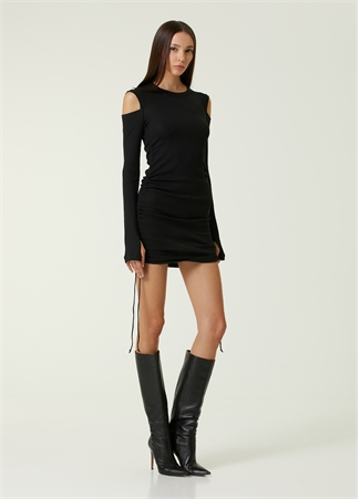 Helmut Lang Kadın Siyah Kesim Detaylı Mini Elbise M EU Helmut Lang Kadın Siyah Kesim Detaylı Mini Elbise M EU