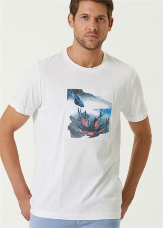 Beymen Club Erkek Beyaz Balık Aplikeli T-shirt S Beymen Club Erkek Beyaz Balık Aplikeli T-shirt S