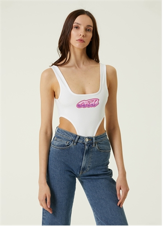 Gcds Kadın Beyaz Logolu Kesim Detaylı Body S EU Gcds Kadın Beyaz Logolu Kesim Detaylı Body S EU