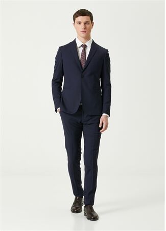 Palzileri Lab Erkek Lacivert Desenli Takım Elbise 48 IT