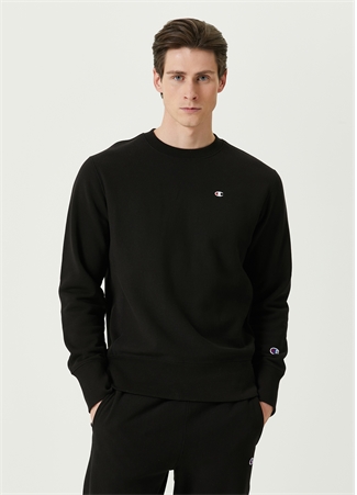 Champion Erkek Siyah Logo Detaylı Sweatshirt S Eu Champion Erkek Siyah Logo Detaylı Sweatshirt S Eu