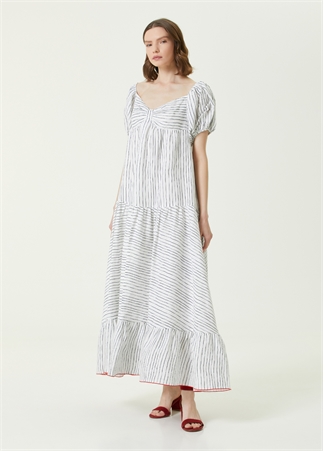 Gül Hürgel Kadın Koyu Mavi Çizgili Karpuz Kol Maksi Keten Elbise Lacivert M EU Gül Hürgel Kadın Koyu Mavi Çizgili Karpuz Kol Maksi Keten Elbise Lacivert M EU