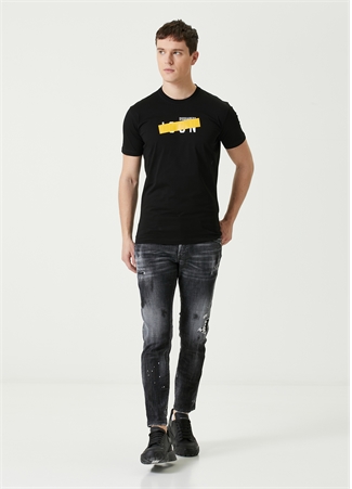 Dsquared2 Erkek Twist Siyah Yıpratmalı Jean Pantolon 44 IT Dsquared2 Erkek Twist Siyah Yıpratmalı Jean Pantolon 44 IT