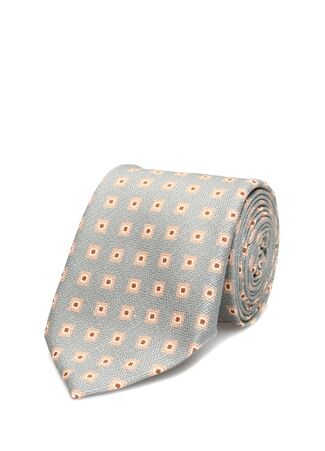 Pal Zileri Erkek Yeşil Geometrik Desenli İpek Kravat EU