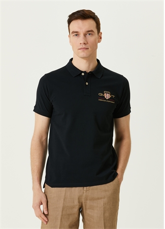 Gant Erkek Archive Shield Siyah Polo Yaka T-shirt L Eu