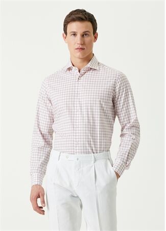 Pal Zileri Erkek Bordo Kareli Gömlek 40 IT
