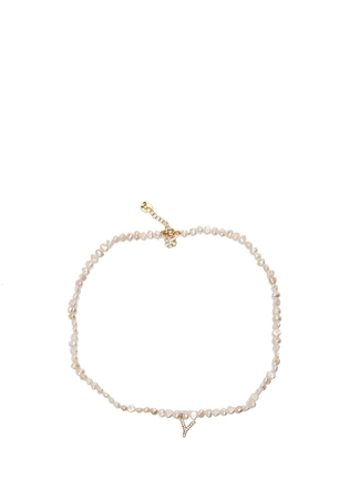 Linya Jewellery Kadın Mono Kum İncili Y Harf Detaylı Gümüş Rengi Kolye Altın EU Linya Jewellery Kadın Mono Kum İncili Y Harf Detaylı Gümüş Rengi Kolye Altın EU