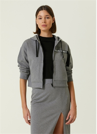 Red Valentino Kadın Gri Kapüşonlu Logo Bantlı Sweatshirt M EU Red Valentino Kadın Gri Kapüşonlu Logo Bantlı Sweatshirt M EU