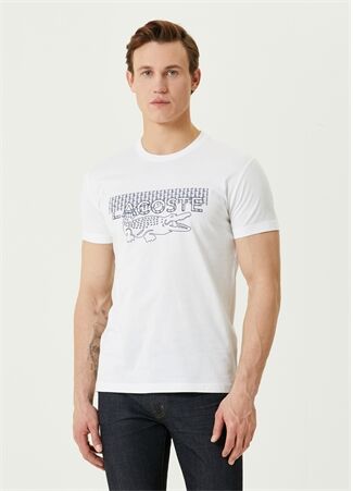 Lacoste Erkek Beyaz Logo Detaylı T-shirt S Eu