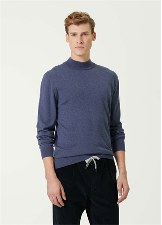 Beymen Collection Erkek Indigo Yarım Balıkçı Yaka Yün Kazak Mavi S EU Beymen Collection Erkek Indigo Yarım Balıkçı Yaka Yün Kazak Mavi S EU