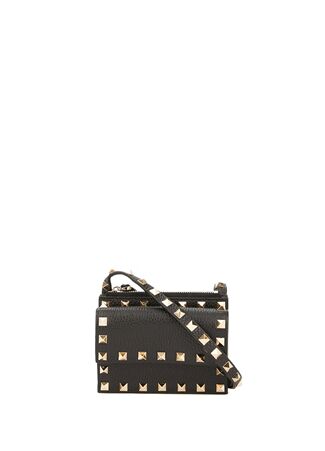 Valentino Garavani Kadın Siyah Deri Omuz Çantası EU