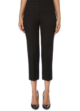 Alexander McQueen Kadın Siyah Normal Bel Cropped Yün Pantolon 42 IT