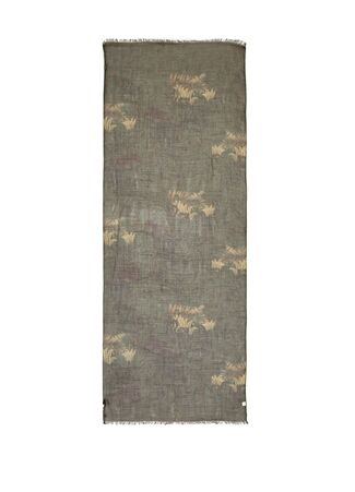 Pal Zileri Erkek Yeşil Çiçek Desenli Kaşmir Atkı EU