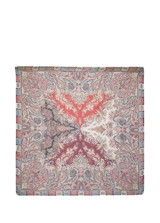 Etro Kadın Colorblocked Etnik Desenli İpek Şal Kırmızı EU Etro Kadın Colorblocked Etnik Desenli İpek Şal Kırmızı EU