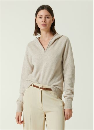 Toteme Kadın Bej Kapüşonlu Kaşmir Kazak S EU