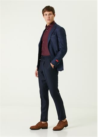 Isaia Erkek Lacivert Beli Kordonlu Pantolon 52 IT