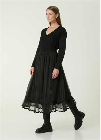 Beymen Club Kadın Siyah Puantiye Baskılı Midi Abiye Etek 36 Beymen Club Kadın Siyah Puantiye Baskılı Midi Abiye Etek 36