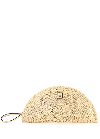 Network Kadın Naturel Hasır Clutch Bej Eu