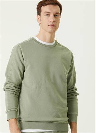 Academia Erkek Yeşil Logo Detaylı Sweatshirt S EU