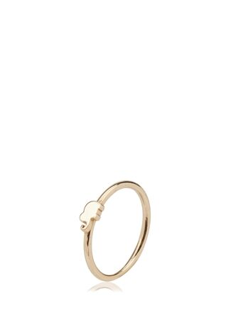 Collection-Ruel Design Kadın Fil Detaylı Altın Rengi Yüzük EU