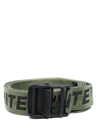 Off-White Erkek Haki Siyah Logo Jakarlı Kemer EU