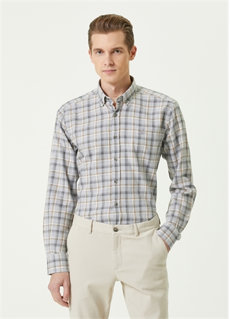 Beymen Club Erkek Comfort Fit Gri Bej Ekoseli Gömlek S Beymen Club Erkek Comfort Fit Gri Bej Ekoseli Gömlek S
