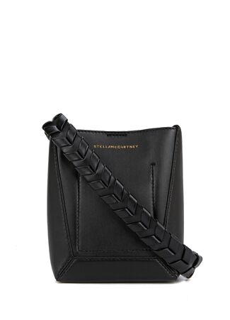 Stella McCartney Kadın Siyah Logolu Omuz Çantası EU